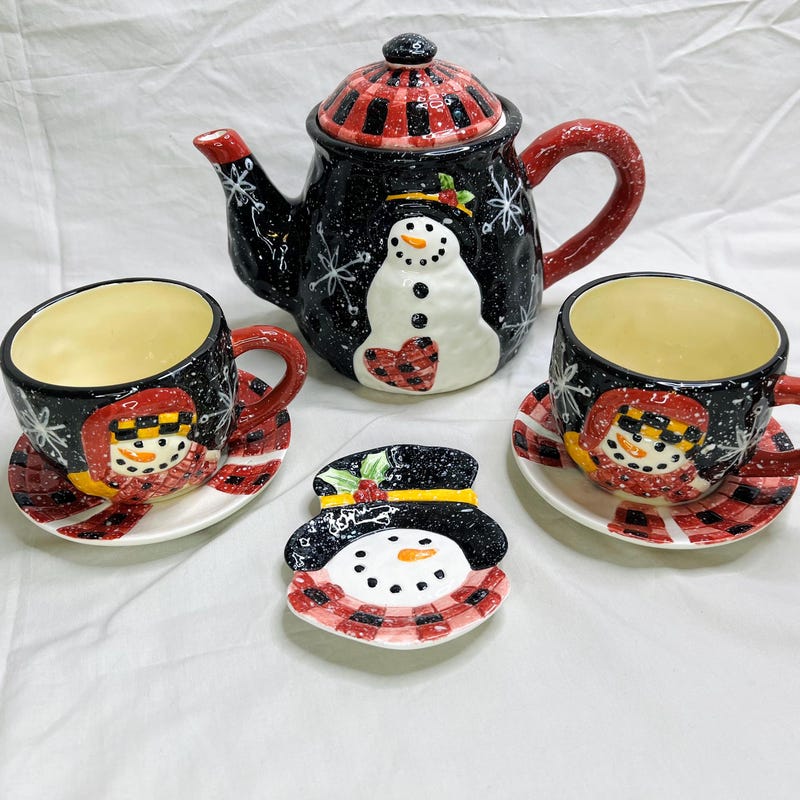 Snowman Teapot - Etsy