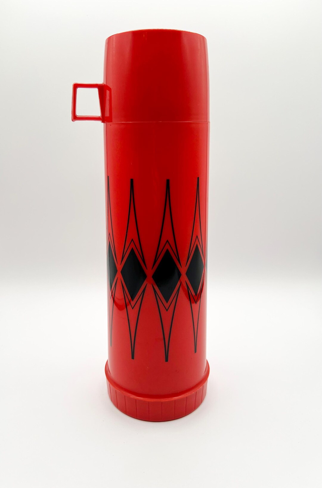 Vintage Tall Atomic Pattern King Seeley Thermos, Aladdin Pattern Red ...