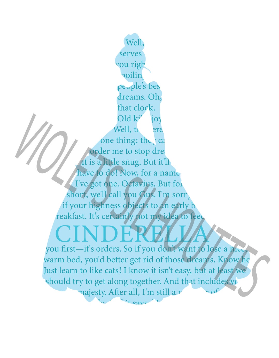 Cinderella Silhouette Blue - Etsy