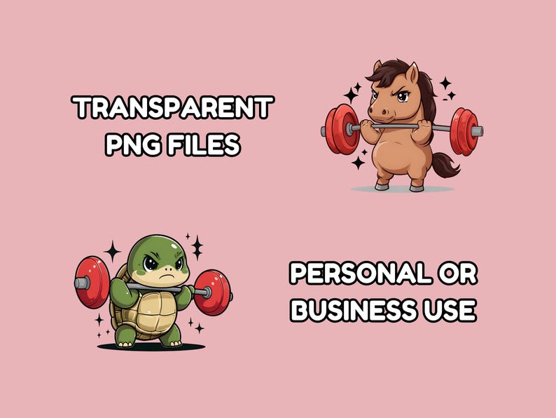 Chibi Animals Cute Bodybuilder Animals Chibi Animals Clipart Set Funny ...