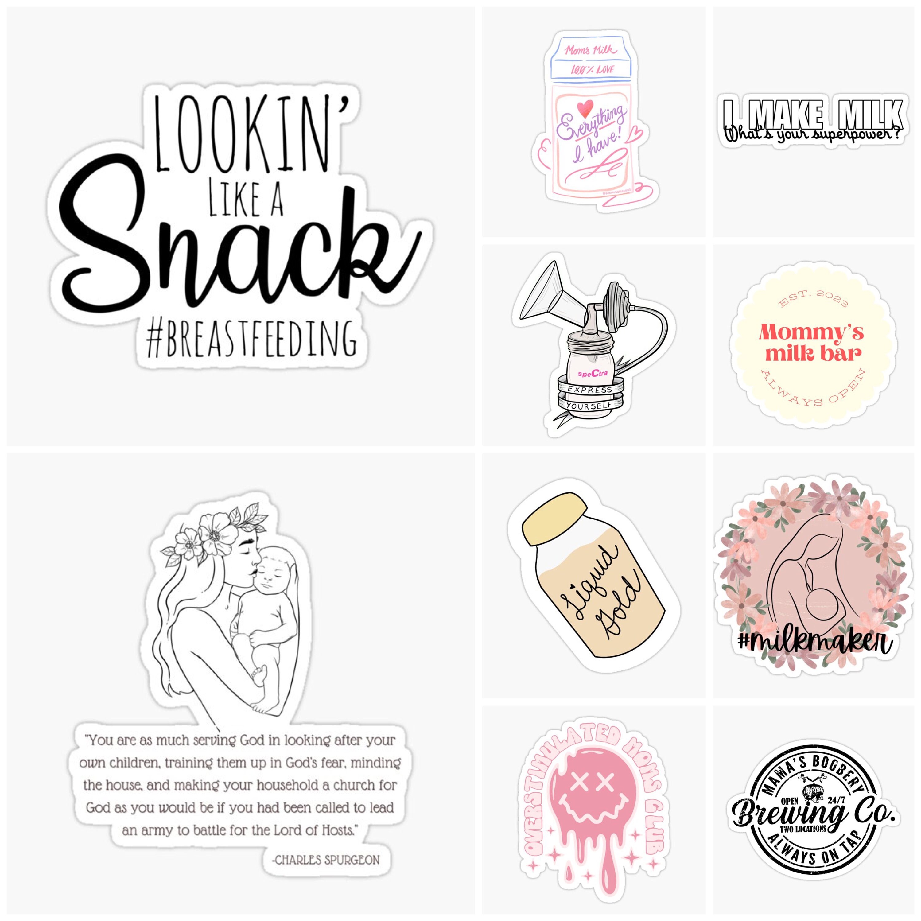 Breastfeeding Sticker Pack - Etsy