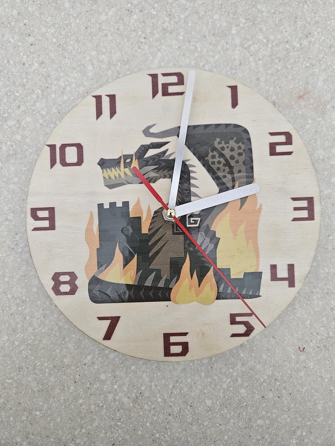 8 Inch Wood Engraved Clocks Various Monster Hunter Designs to Choose ...