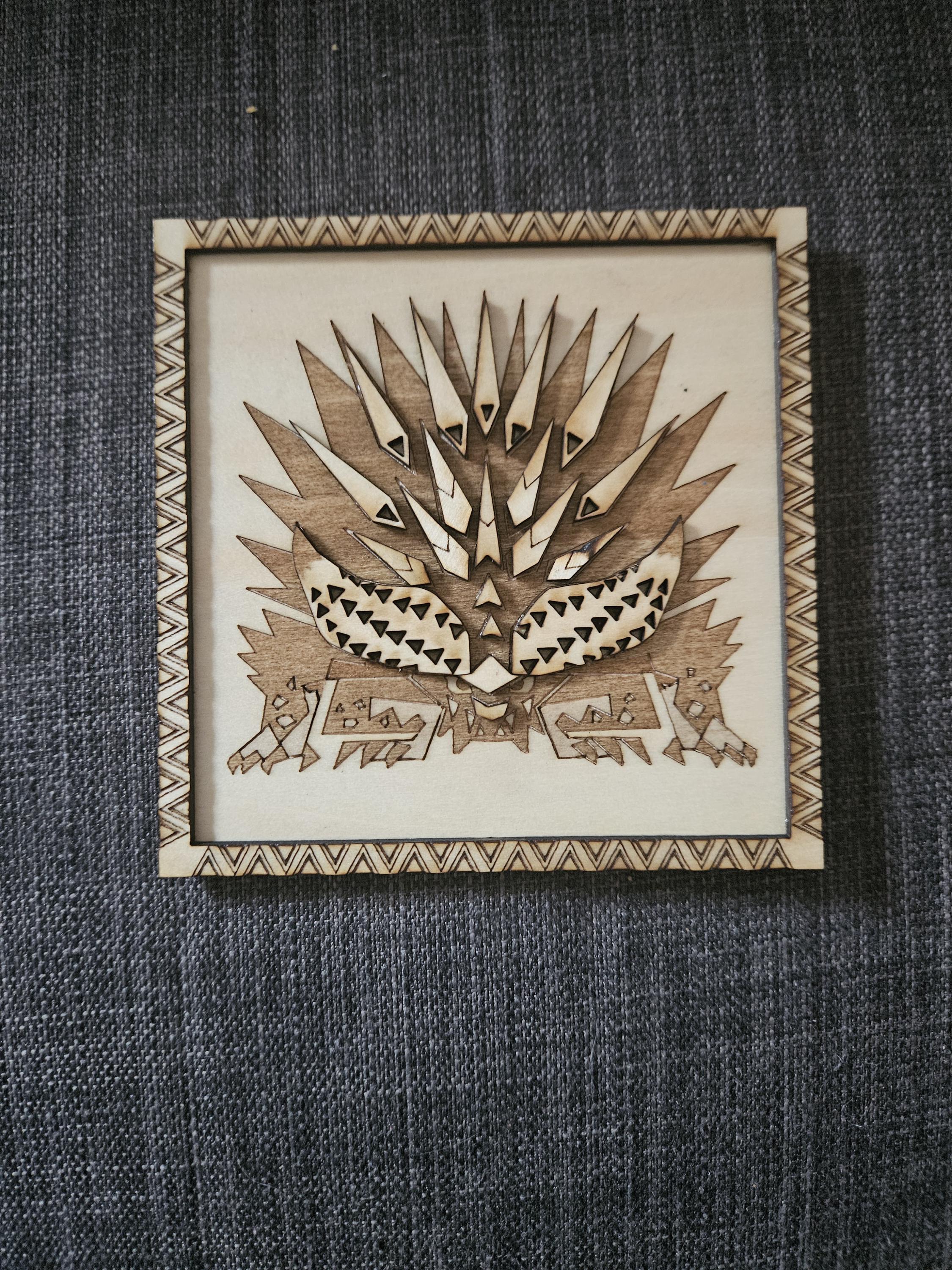 Nergigante Plaque Monster Hunter 3d Wood Cut/engraving With Resin Coat ...