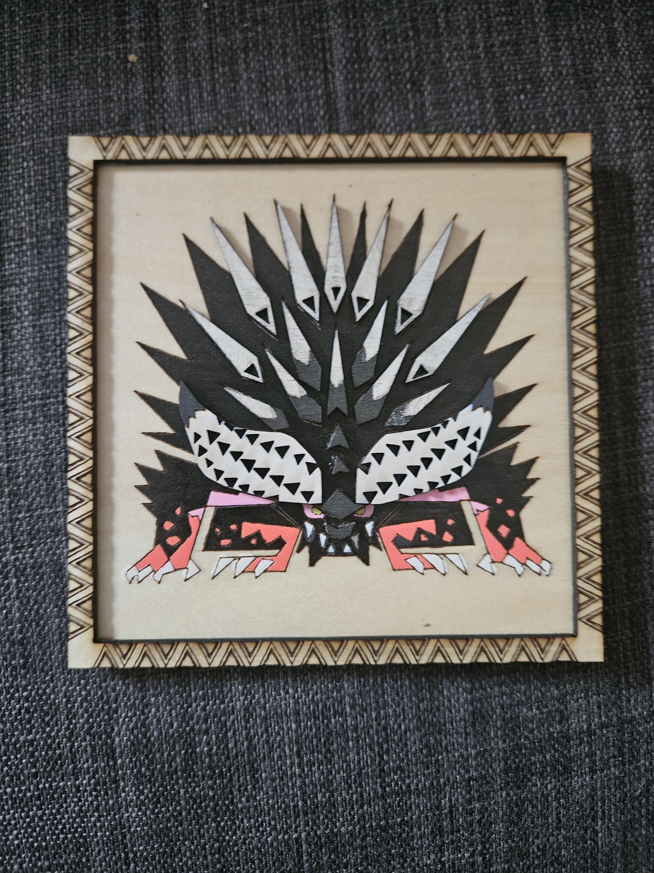 Nergigante Plaque Monster Hunter 3d Wood Cut/engraving With Resin Coat ...