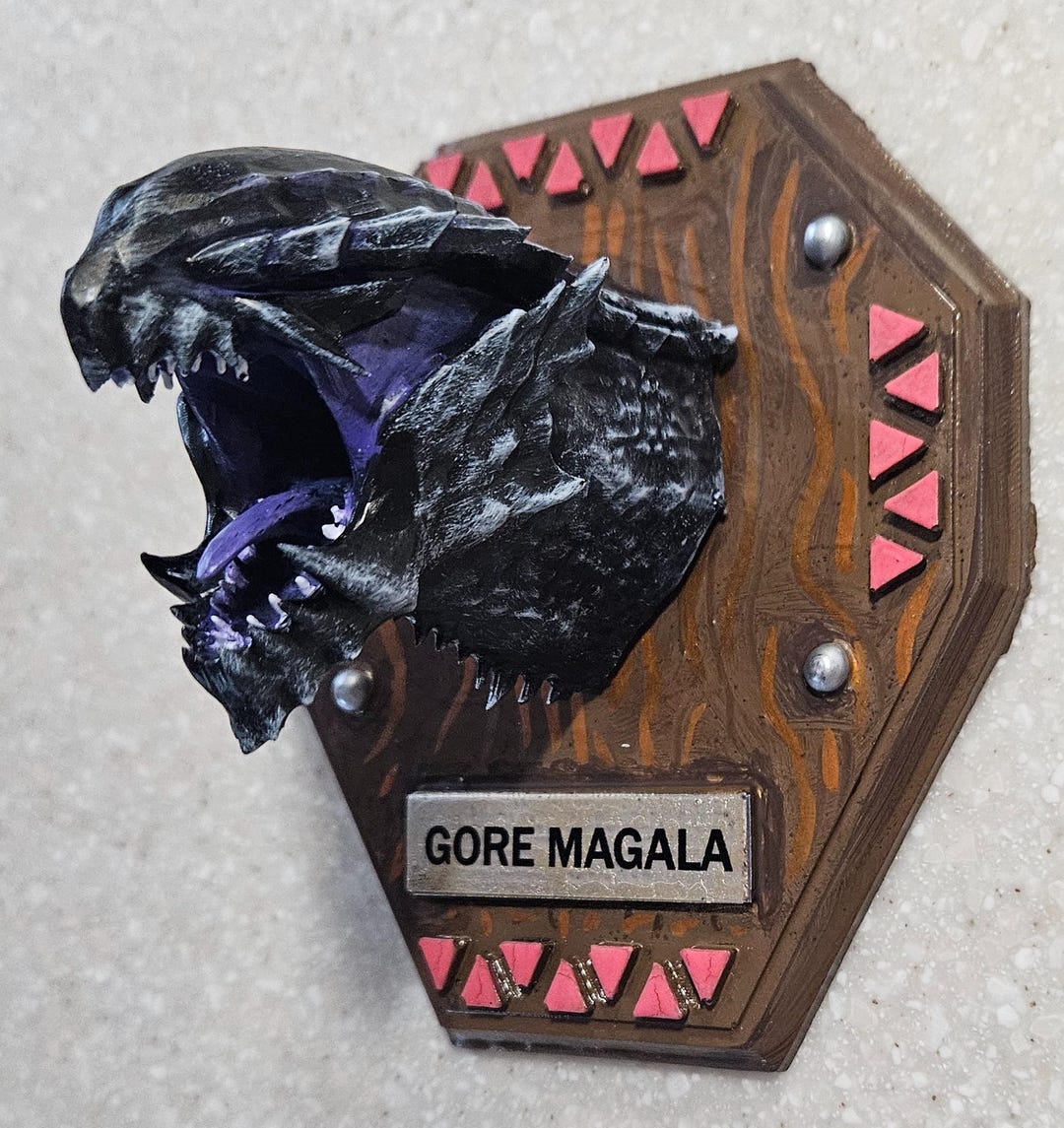 4.5x5 Inch 3d Printed Gore Magala Head Mount Monster Hunter Miniature ...