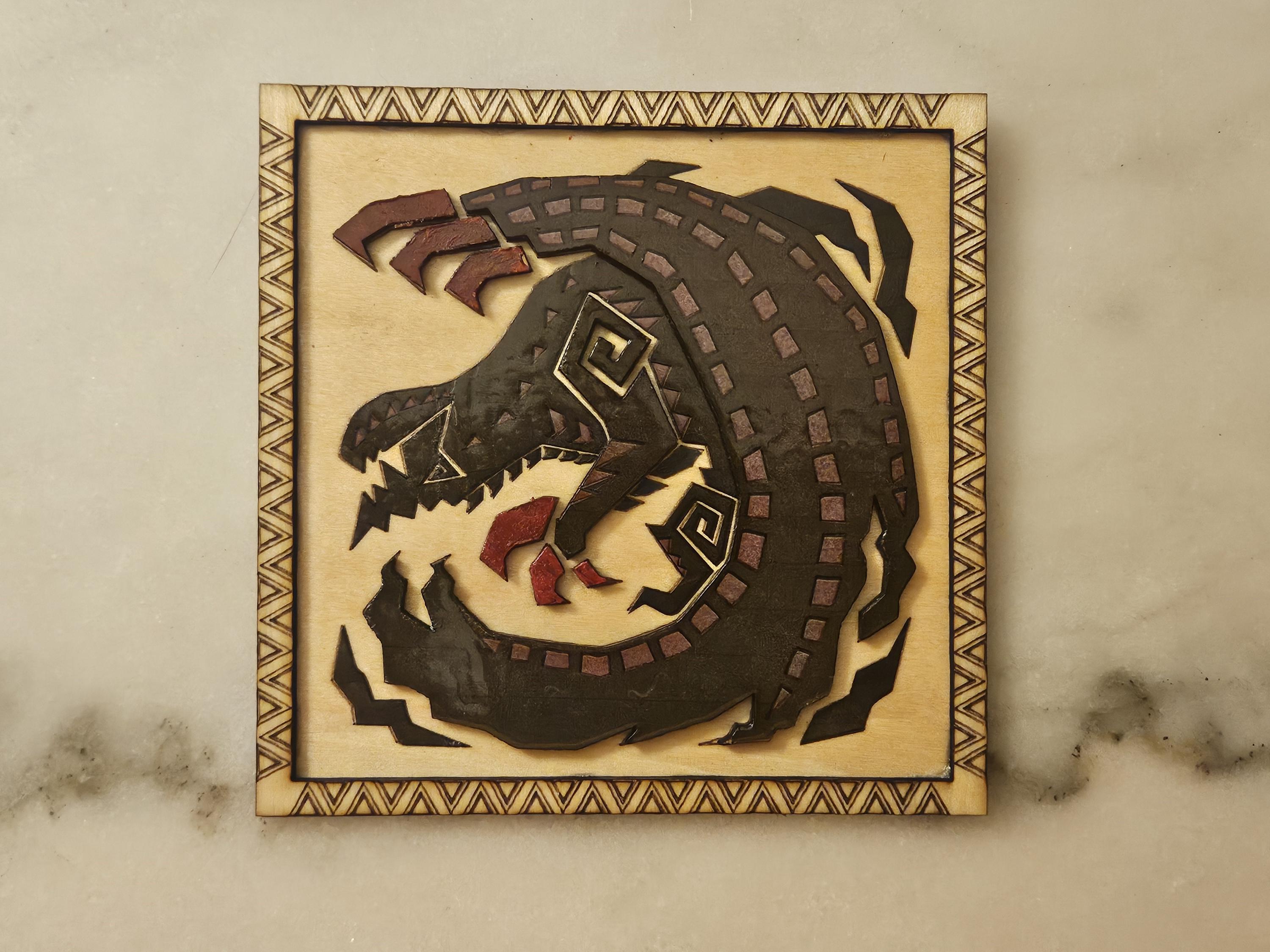 Gore Magala Monster Hunter Plaque 3d Wood Cut/engraving With Resin Coat ...