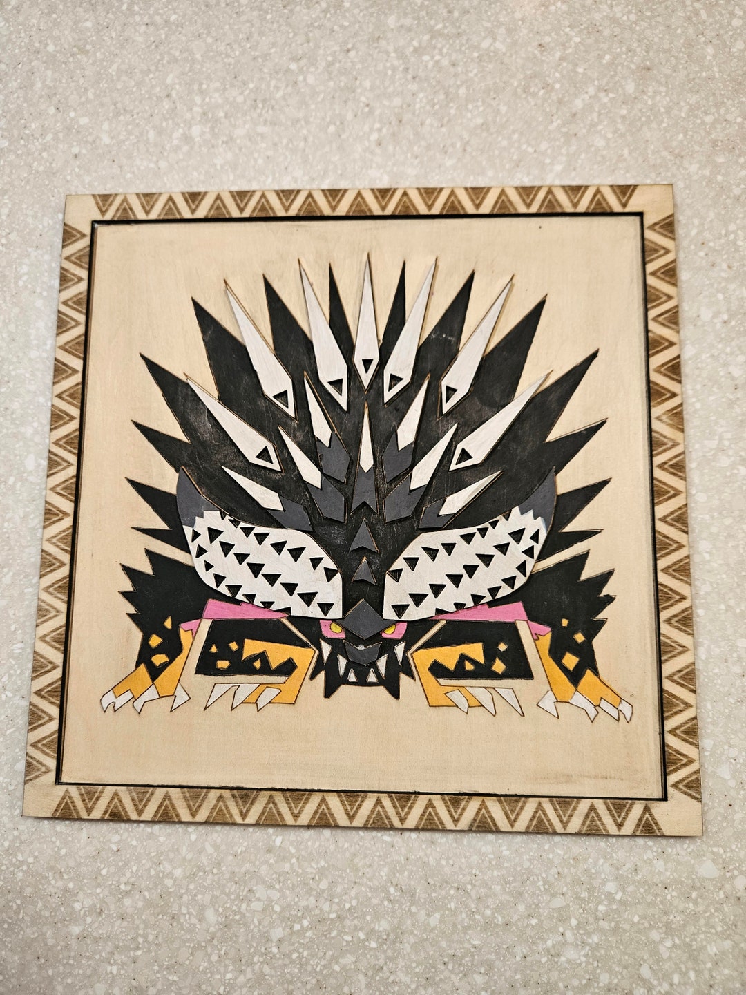Nergigante Plaque Monster Hunter 3d Wood Cut/engraving With Resin Coat ...