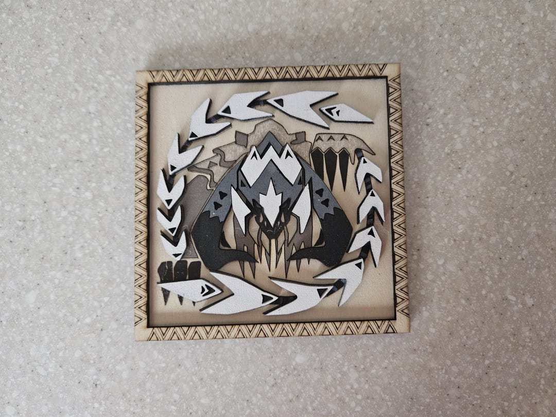 Arkveld Monster Hunter Plaque 3d Wood Cut/engraving With Resin Coat - Etsy