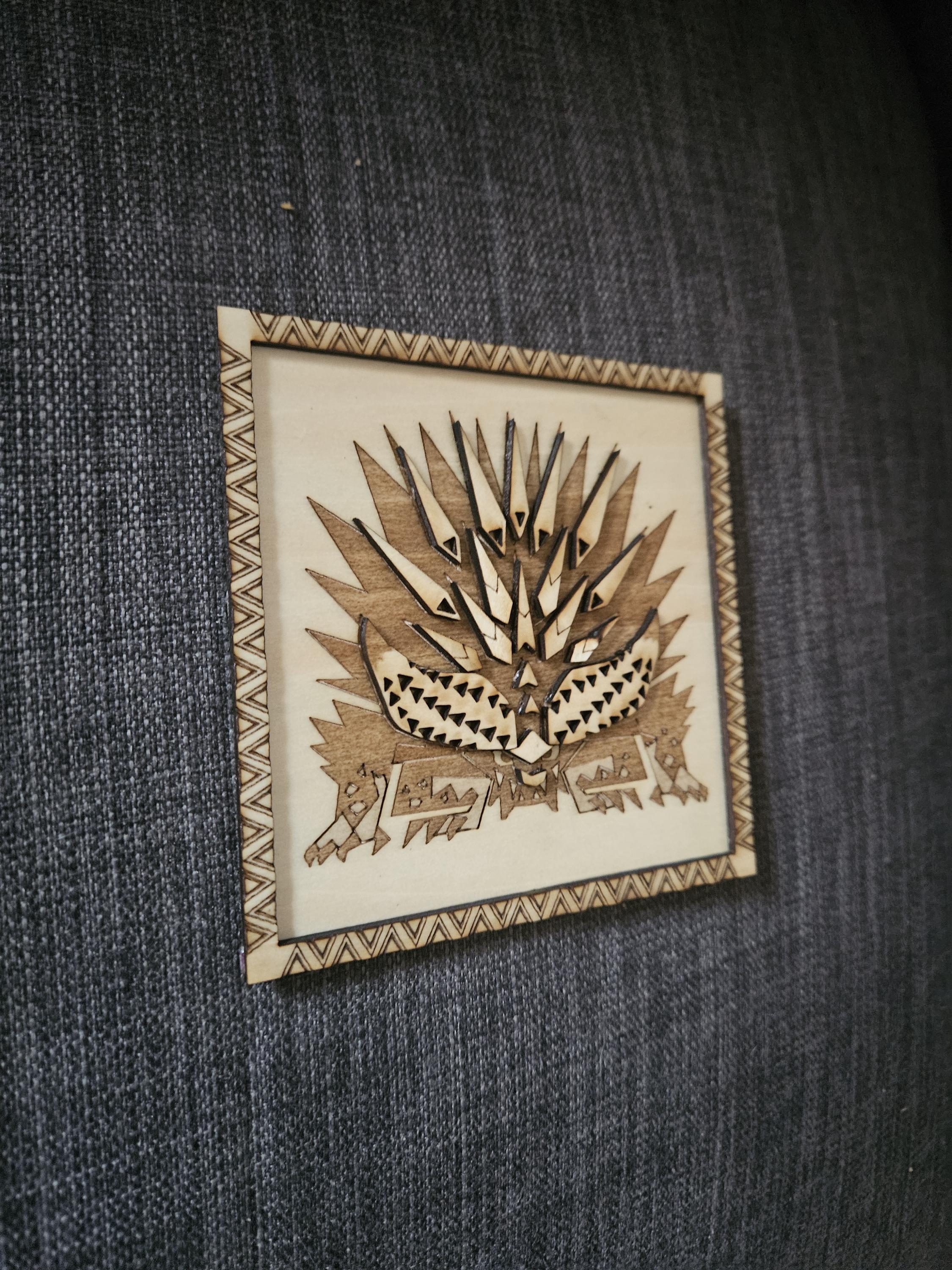 Nergigante Plaque Monster Hunter 3d Wood Cut/engraving With Resin Coat ...