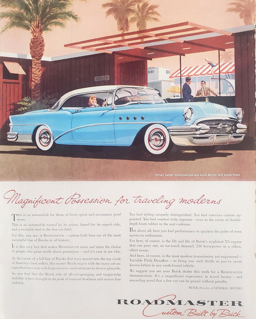 Buick #135 Buick Roadmaster Magazine Ad 1955 - Etsy