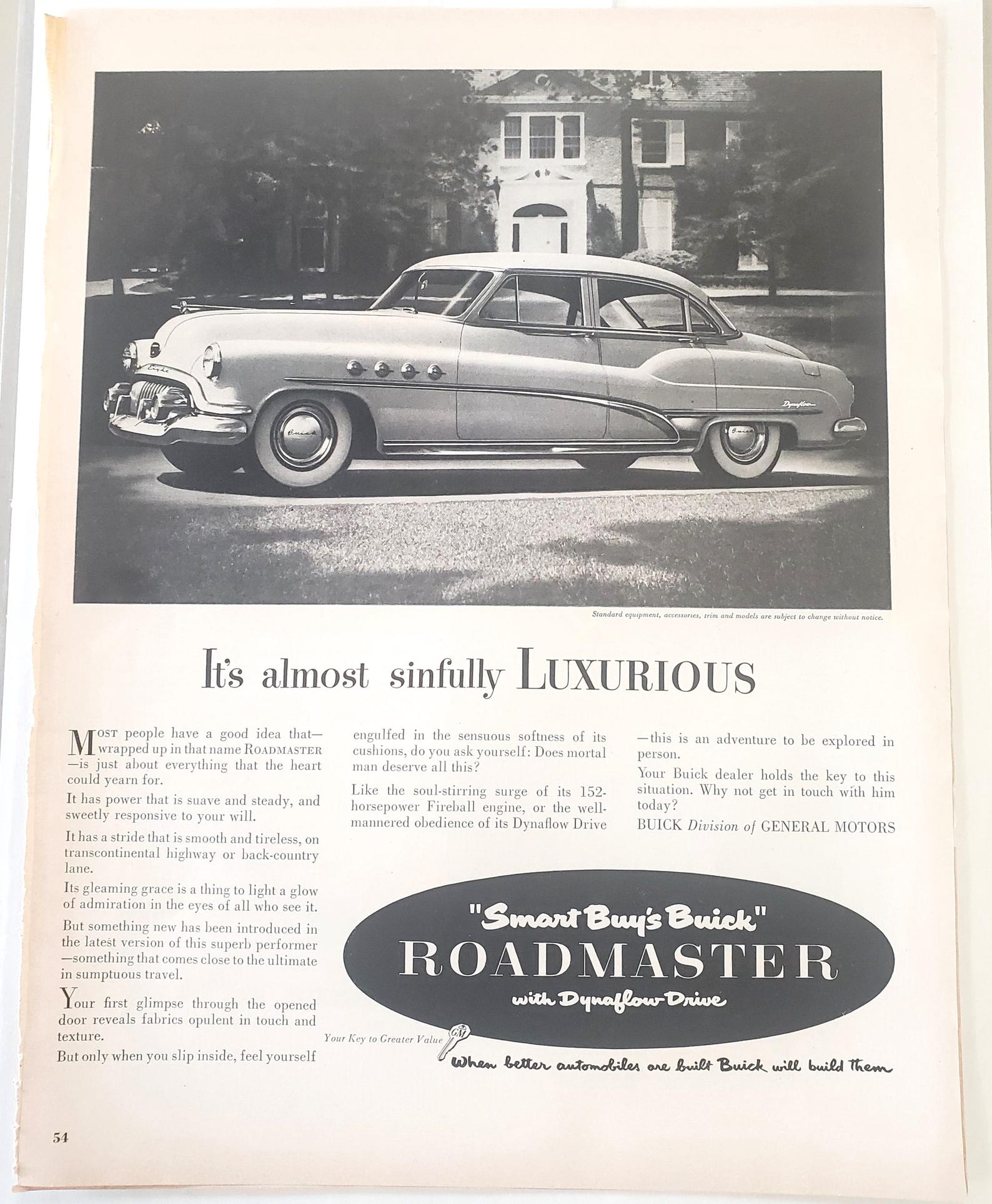 Buick #121 Roadmaster Magazine Ad 1951 - Etsy