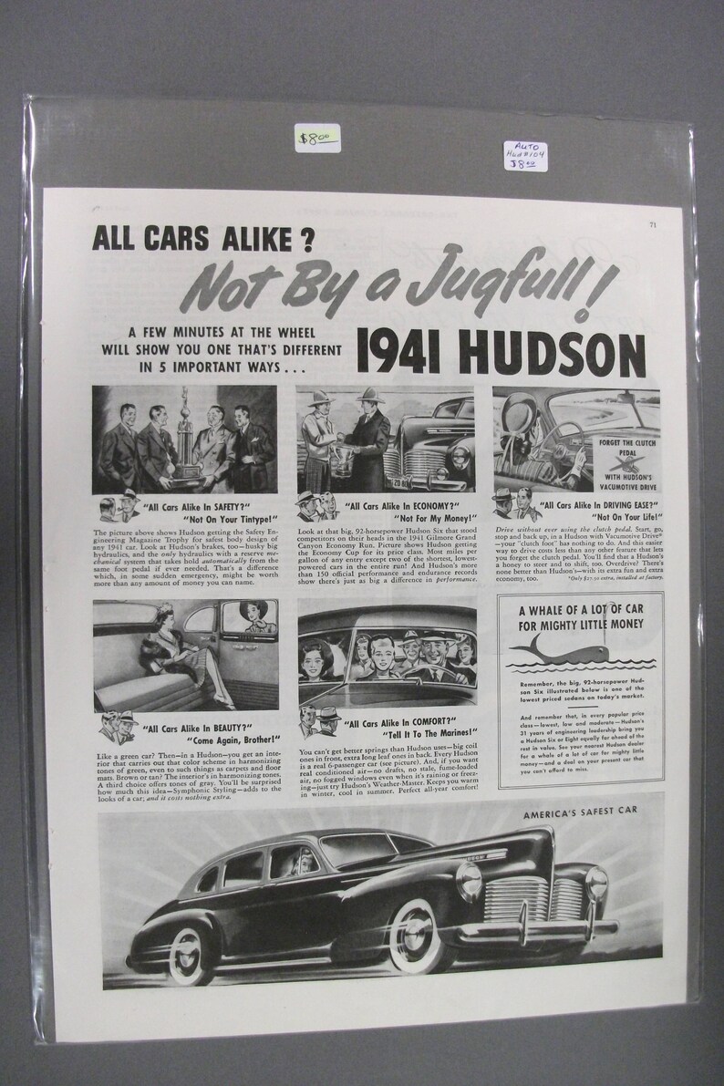 Hud #104 Hudson Magazine Ad April 1941 - Etsy