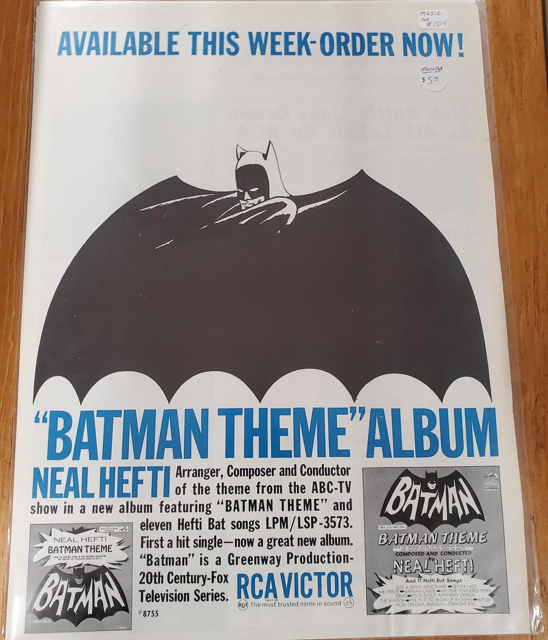 Billboard Magazine Ad 1966 Batman Theme Album 104 - Etsy