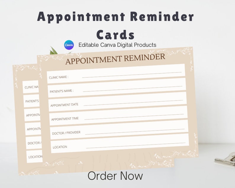 Appointment Reminder Cards | Printable & Editable Reminder Template ...