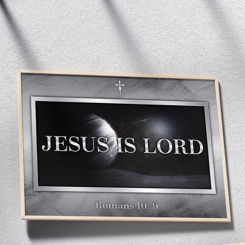 Jesus is LORD Silver Space Planet Christian Wall Art Poster Holy Bible ...