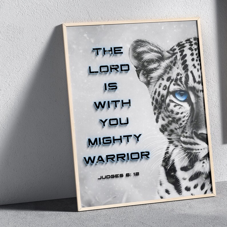 Christian Faith Wall Art, Mighty Warrior Leopard Art Print, Jesus ...