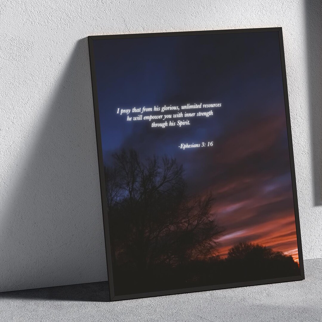 Inner Strength Ephesian 3: 16 Christian Wall Art Jesus Christ Sunset ...