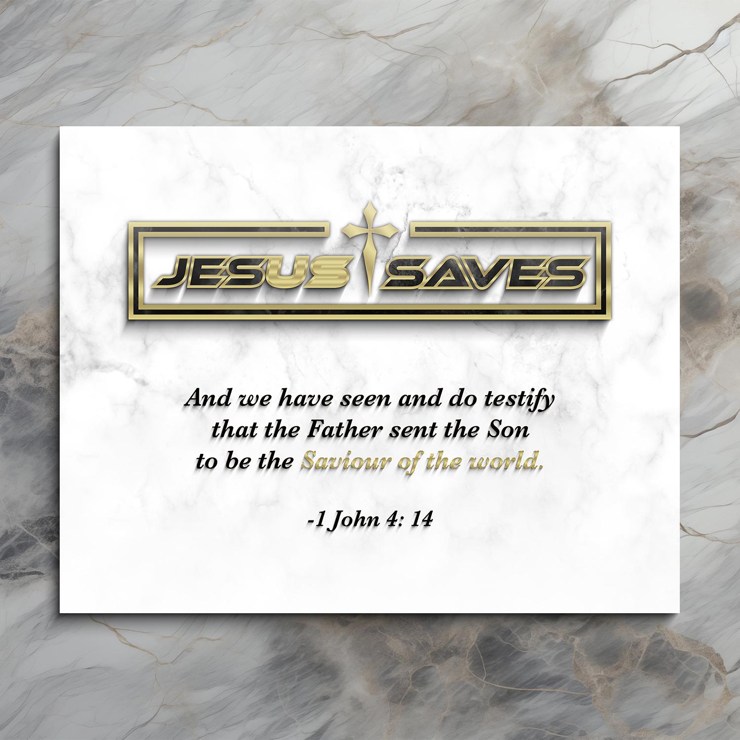 Jesus Saves Us Christian Faith Bible Verse Printable Wall Art ...