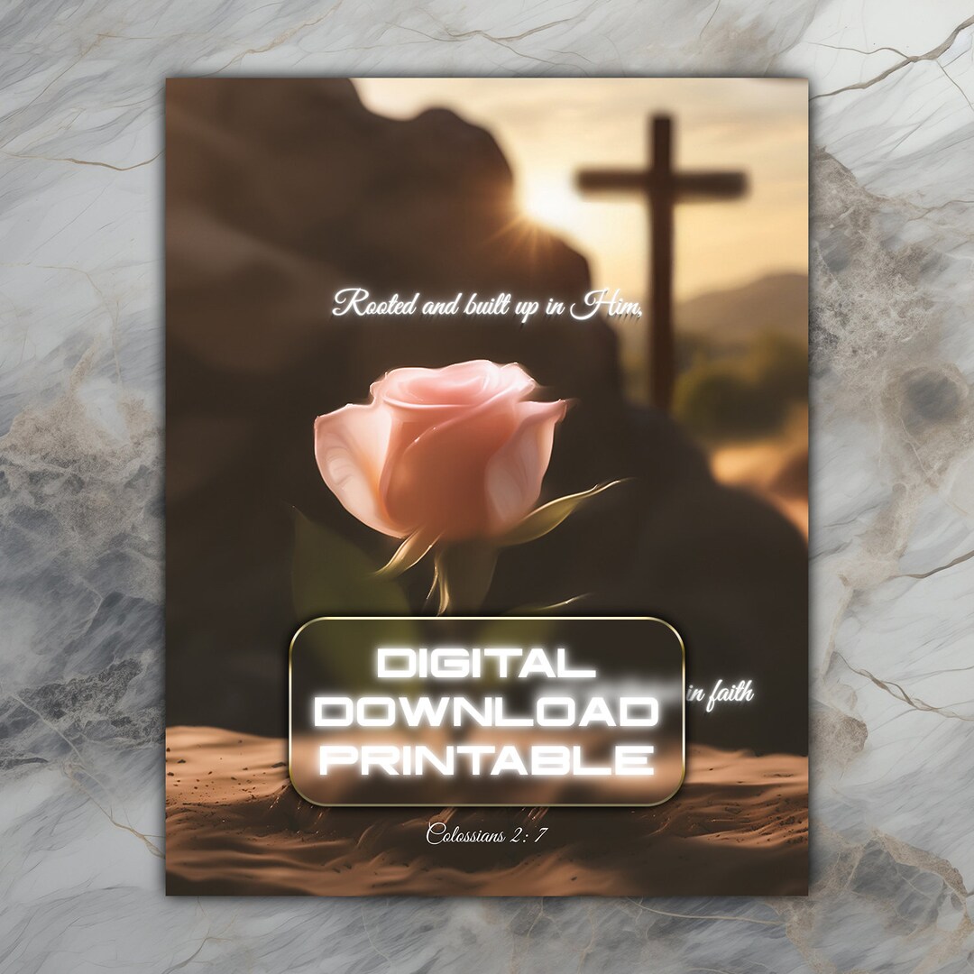 Rooted in Christ Colossians 2: 7 Christian Bible Verse Printable Wall ...