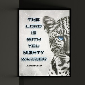 Christian Faith Wall Art, Mighty Warrior Leopard Art Print, Jesus ...