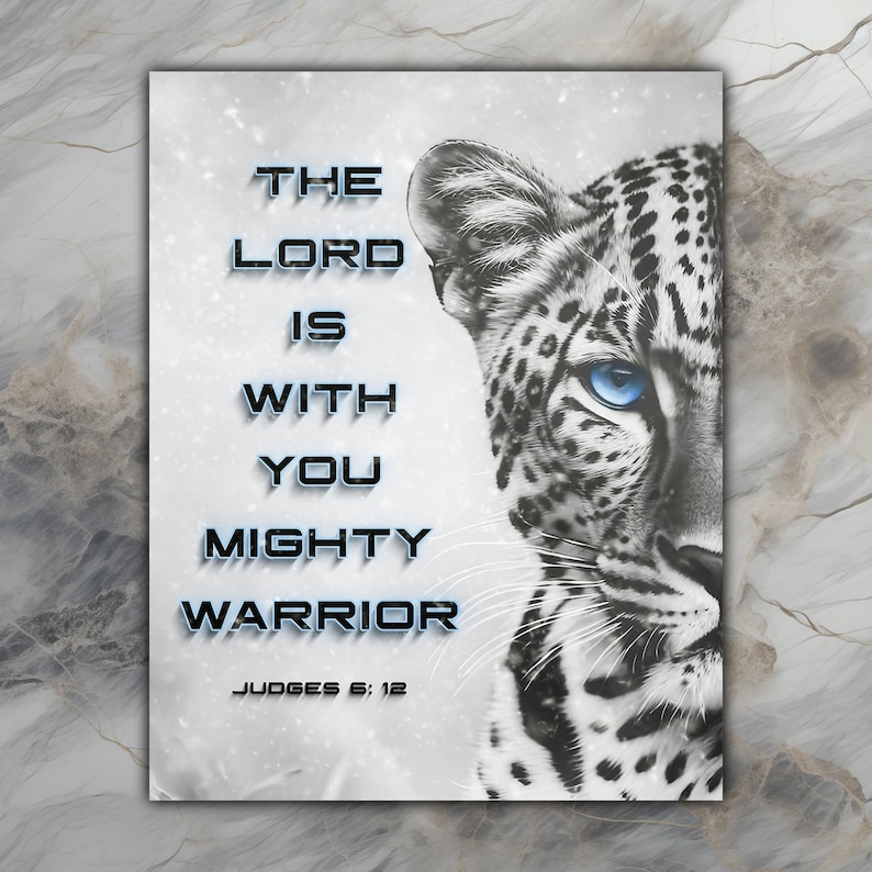 Christian Faith Wall Art, Mighty Warrior Leopard Art Print, Jesus ...