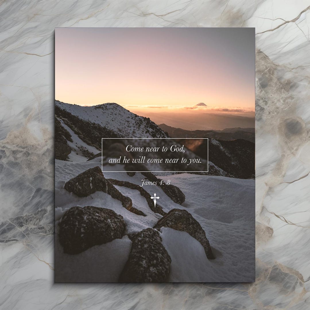 Christian Faith Wall Art Come Near to God Nature Landscape Art Print ...