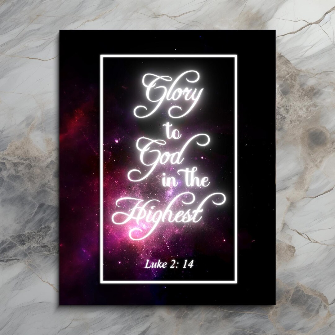 Christian Faith Wall Art, Glory to God Space Galaxy Art Print, Jesus ...