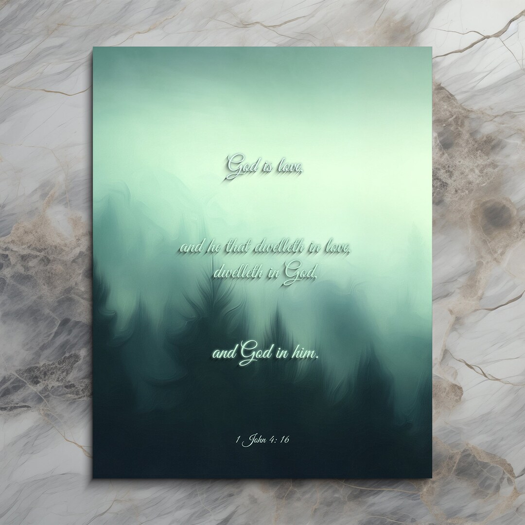 God is Love Art Print: Christian Bible Verse, Nature Poster - Etsy