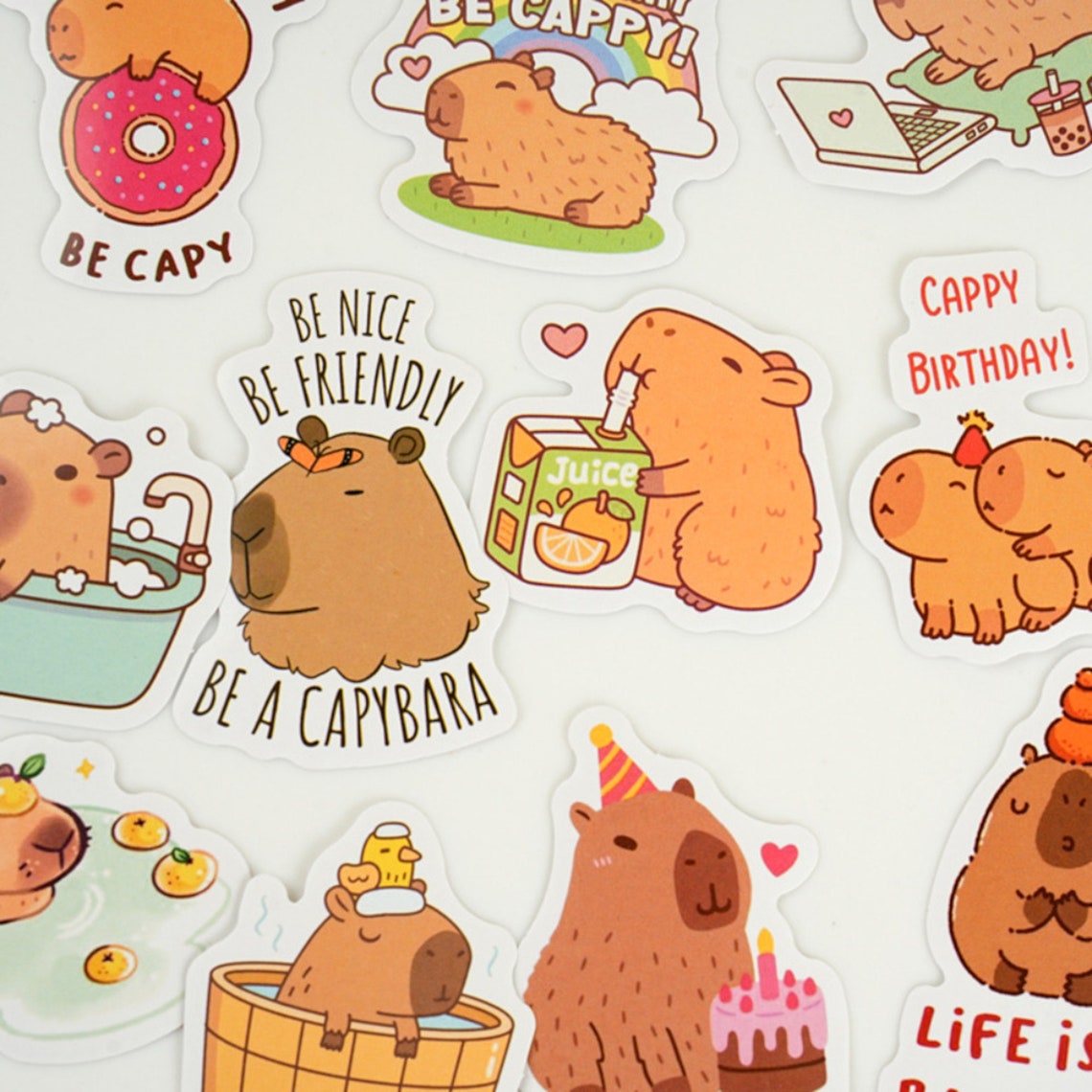 New 30 Pcs/pack Cartoon Stickers, Cute Capybara Decorative Stickers ...