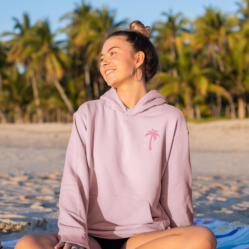 Embroidered Pink Puff Hoodie - Etsy