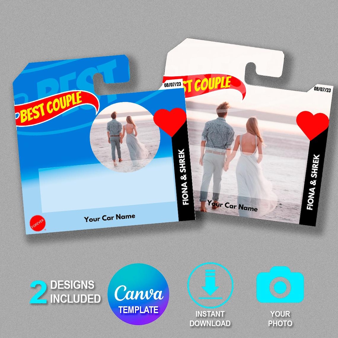 Editable Couple Toy Car Packaging Template Surprise Printable Gift ...