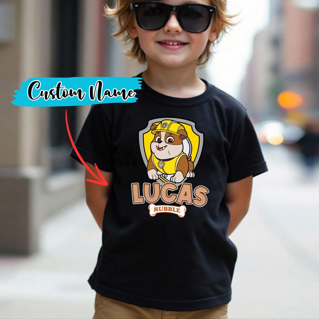 Custom Name Rubble Patrol T-shirt, Rubble Birthday Boy Shirt, Patrol ...