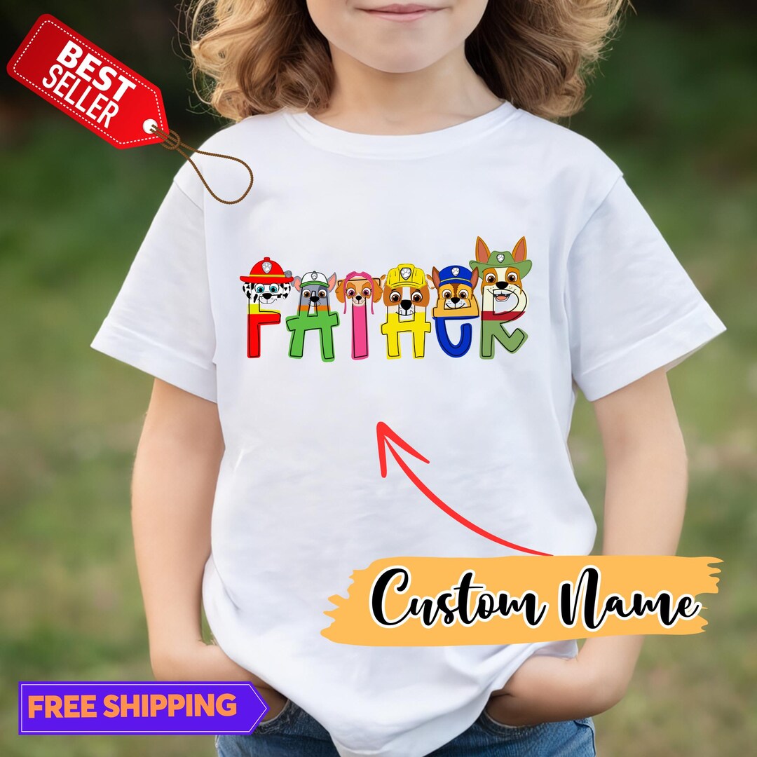 Custom Name Father Patrol Birthday Family Toddleshirt, Patrol Birthday ...