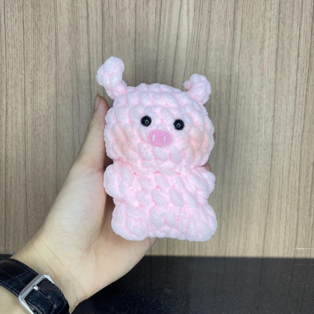 Cute Pig Crochet, Pink Pig Crochet, Little the Pig, Handmade Pig, Pig ...
