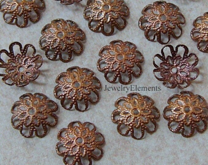 50 Pc Antique Copper Plated 9mm Metal Filigree Bead Caps C5 - Etsy