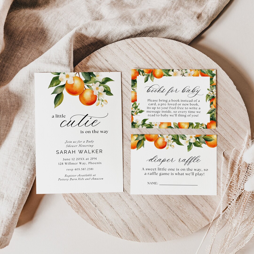 Editable Orange Baby Shower Invitation: Citrus Theme (digital Download ...