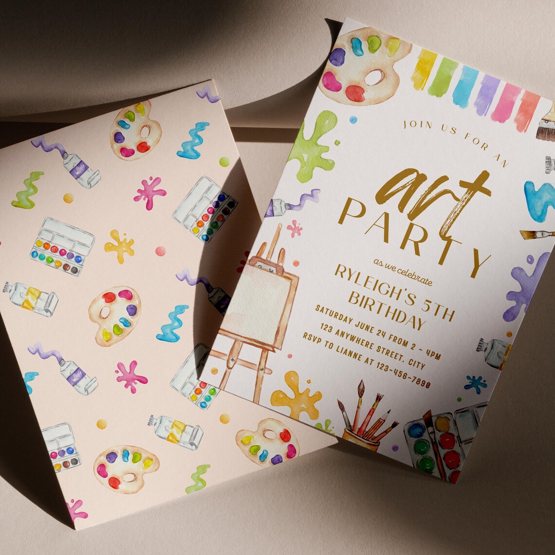 Art Birthday Party Invitation, Art in Party Birthday Party Invite ...