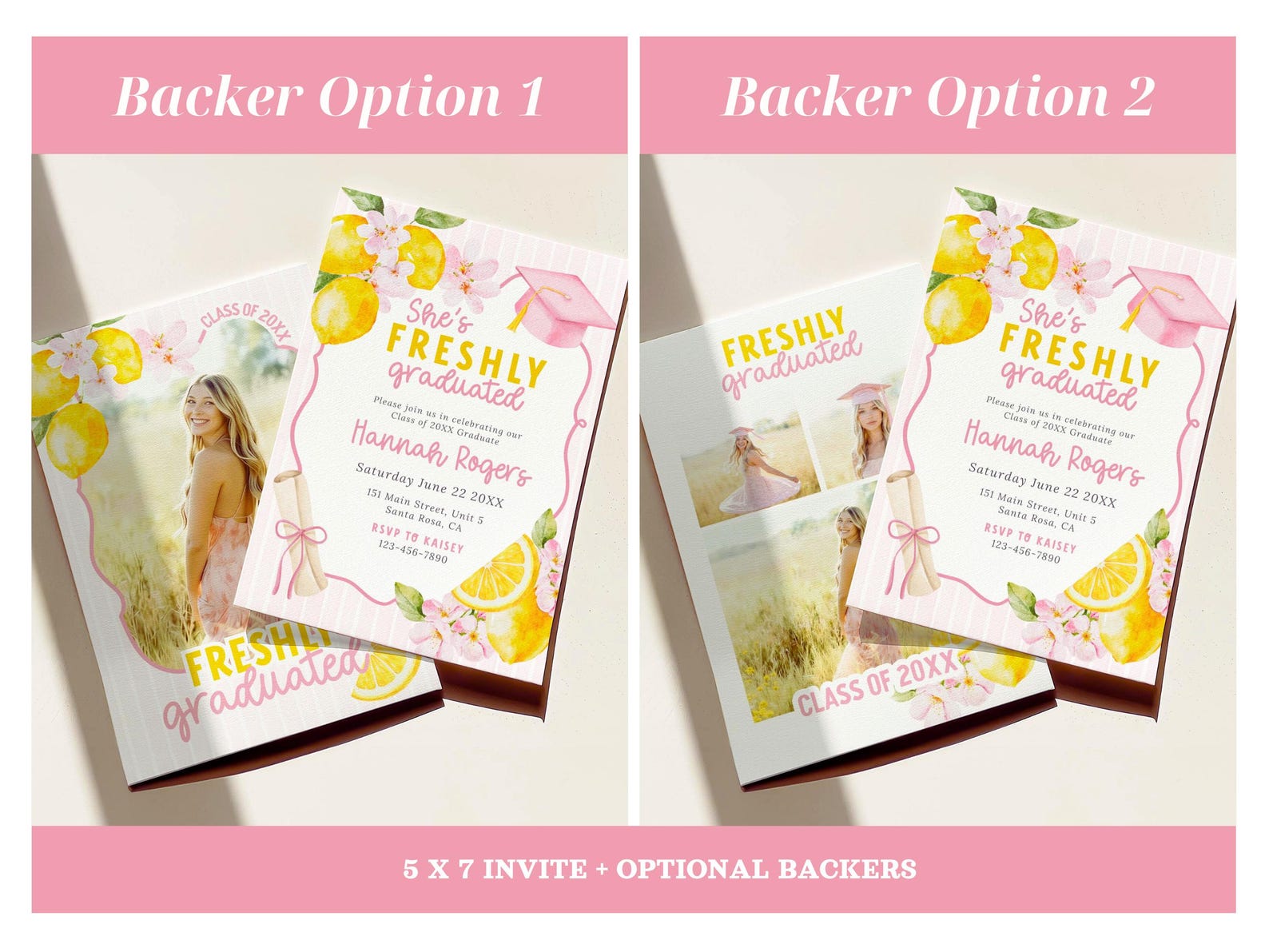 Freshly Graduated Invitation Template: Lemon Graduation Citrus Grad ...