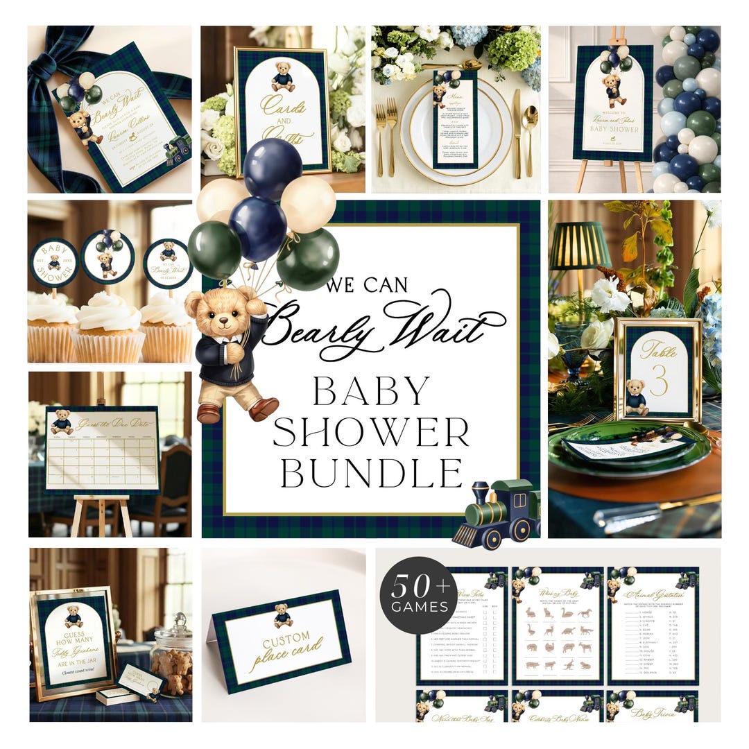 Polo Teddy Bear Baby Shower Bundle: Country Club Theme (digital ...