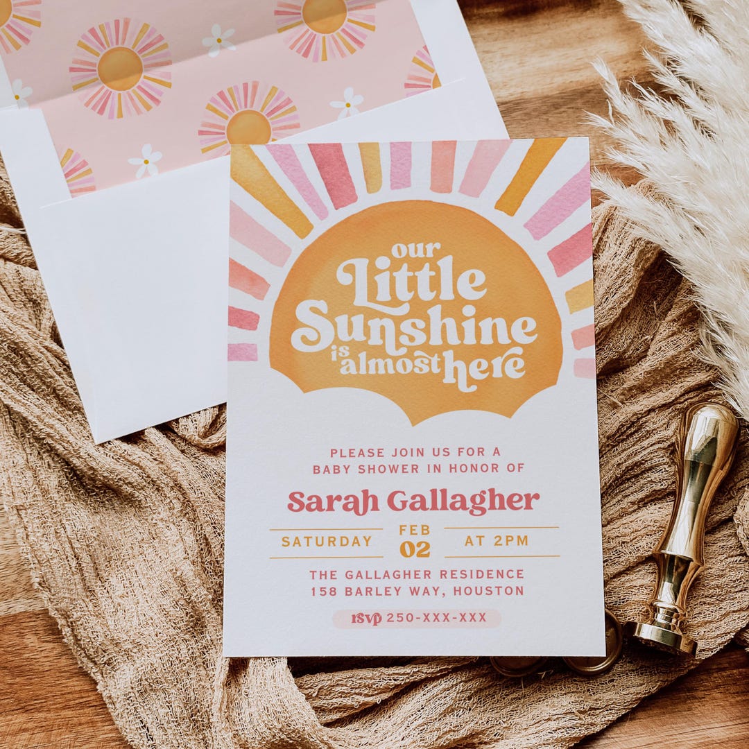 Our Little Sunshine Girl Baby Shower. Here Comes the Sun Baby Shower ...
