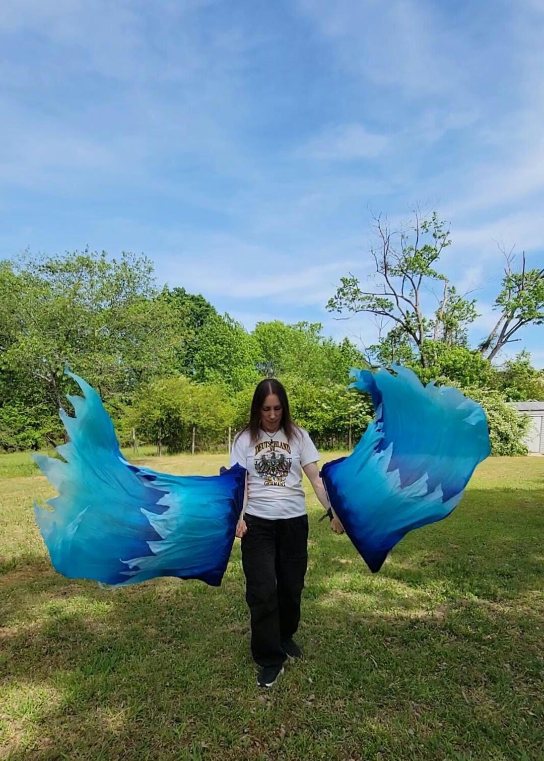 Bamboo Silk Fantasy Veils Set 49" Faerie Size Fan Veils Flow Arts ...
