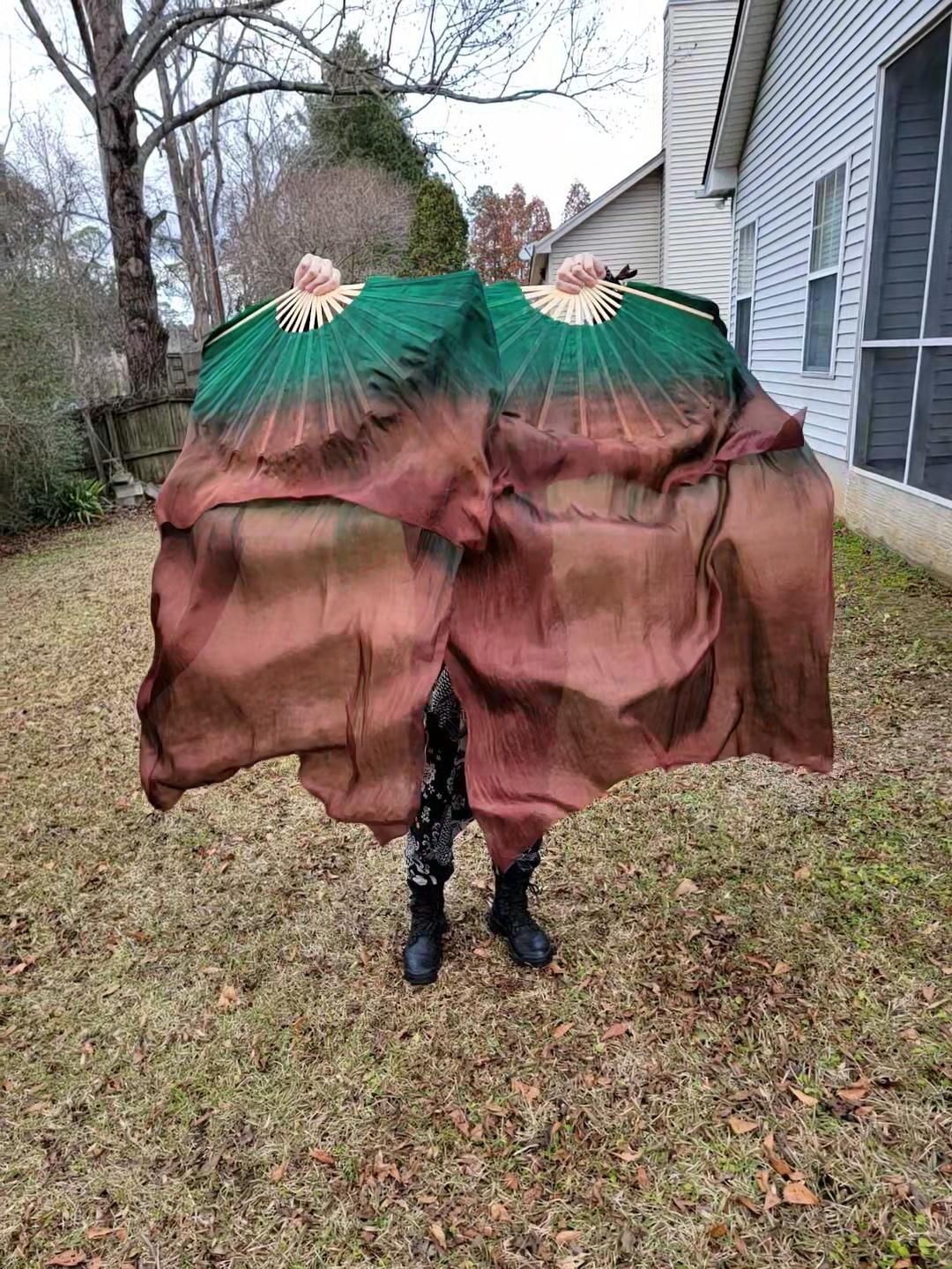 Bamboo Silk Fantasy Veils 48" QUEEN Size Fan Veils Flow Arts Fans ...