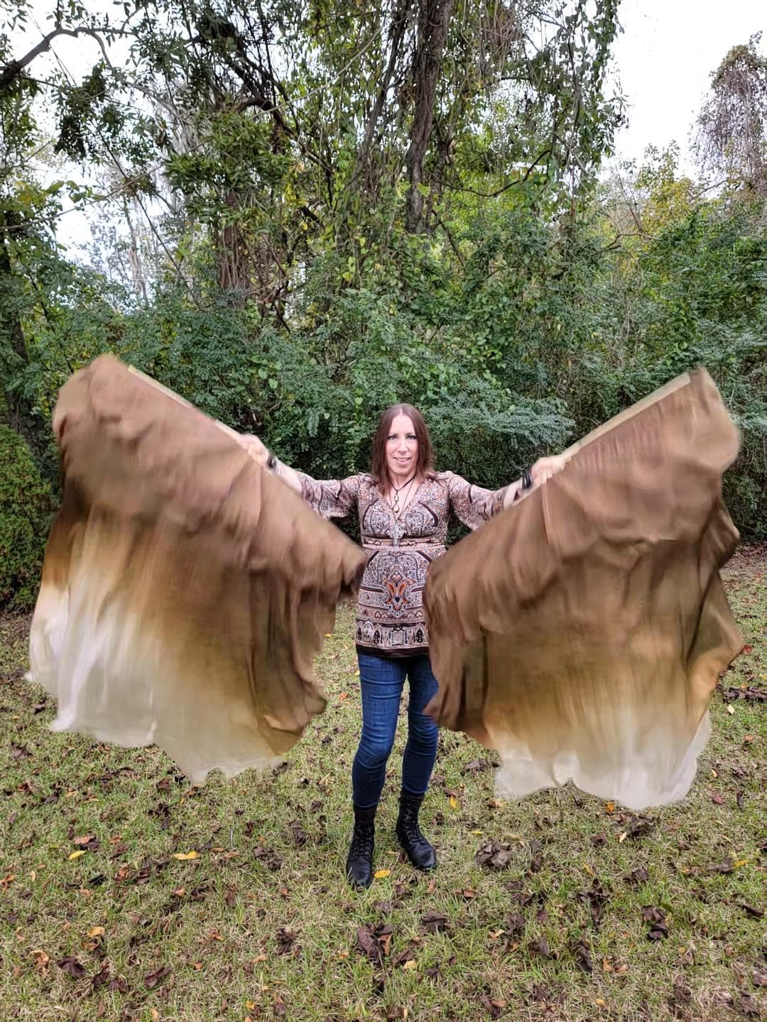 Bamboo Silk Fantasy Veils 54 GODDESS Size 45 Wide Fan Veils Flow Arts ...