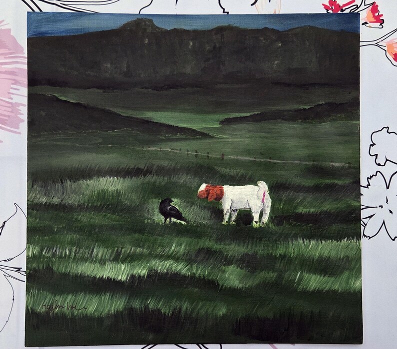 Fern and the Crow Hand-crafted Boer Goat Painting - Etsy