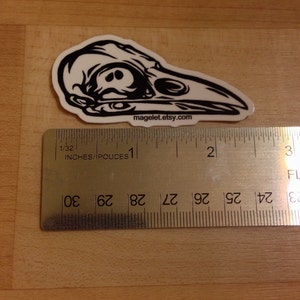 Carrion Crow Skull Sticker Created From Hand Drawn Art - Etsy