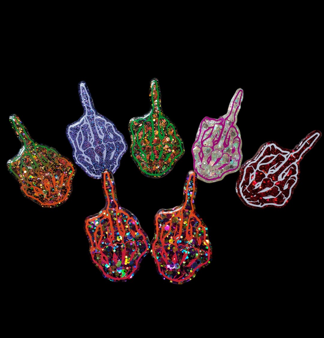 Handmade Resin Skeleton Bones Hand Middle Finger Pin - Etsy