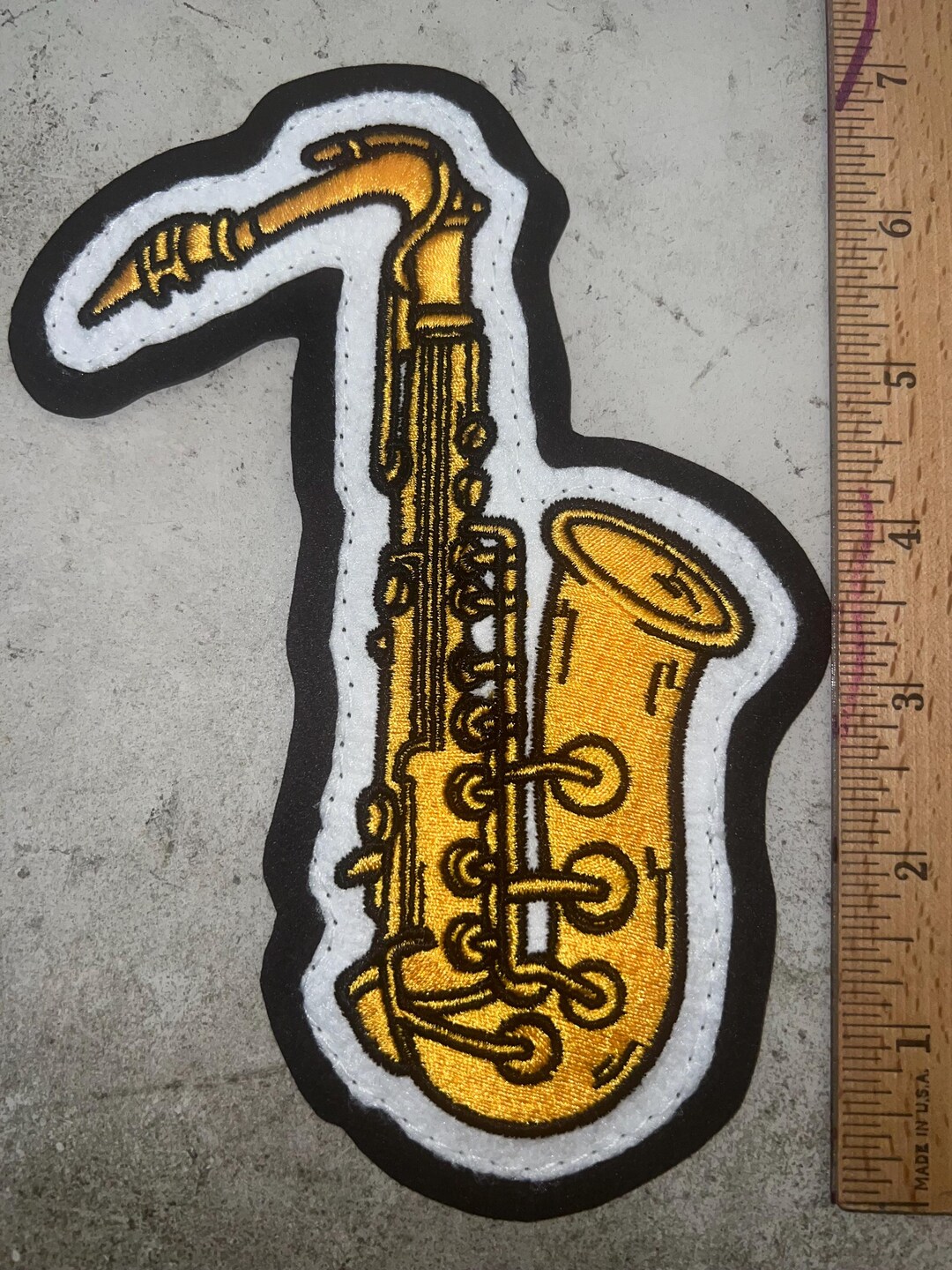 7" Embroidered Saxophone Varsity Jacket 2-layer Patch SEW ON ONLY - Etsy