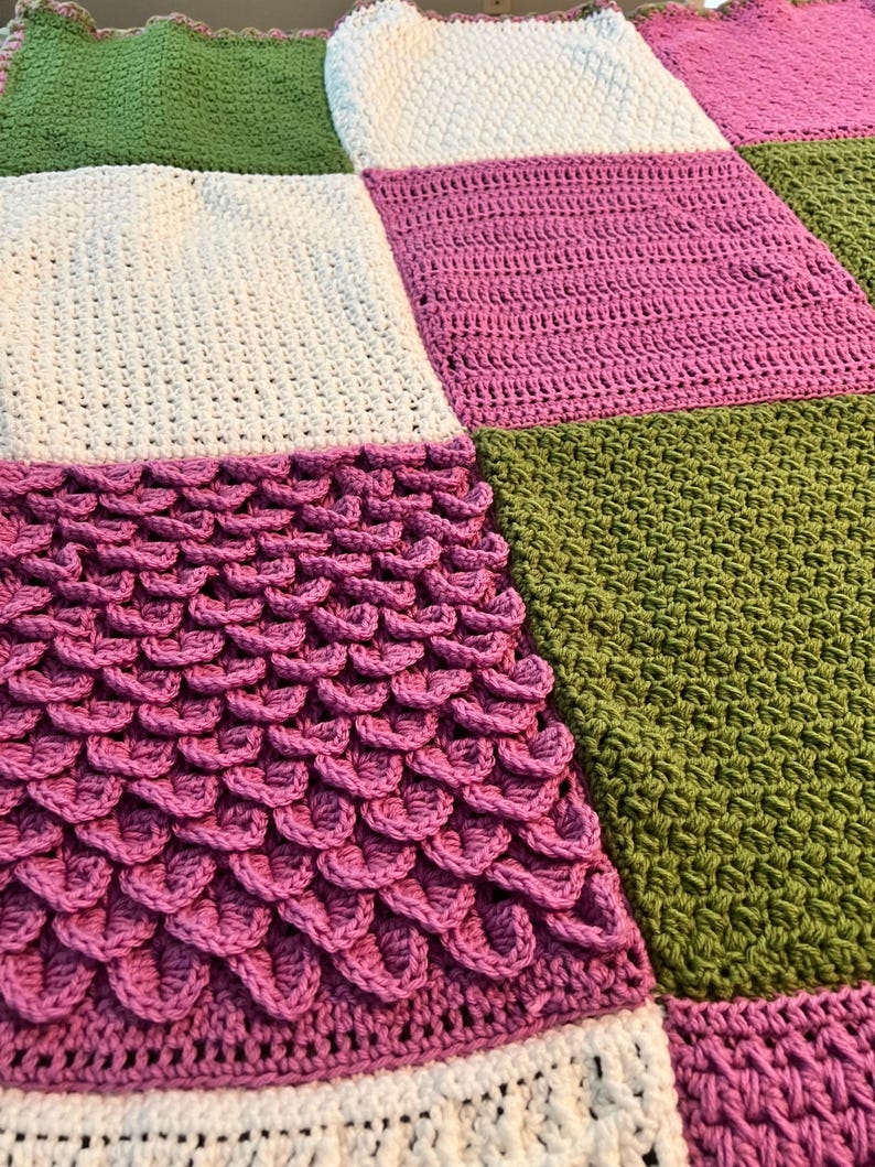 Sampler Stitch Crochet Blanket - Etsy