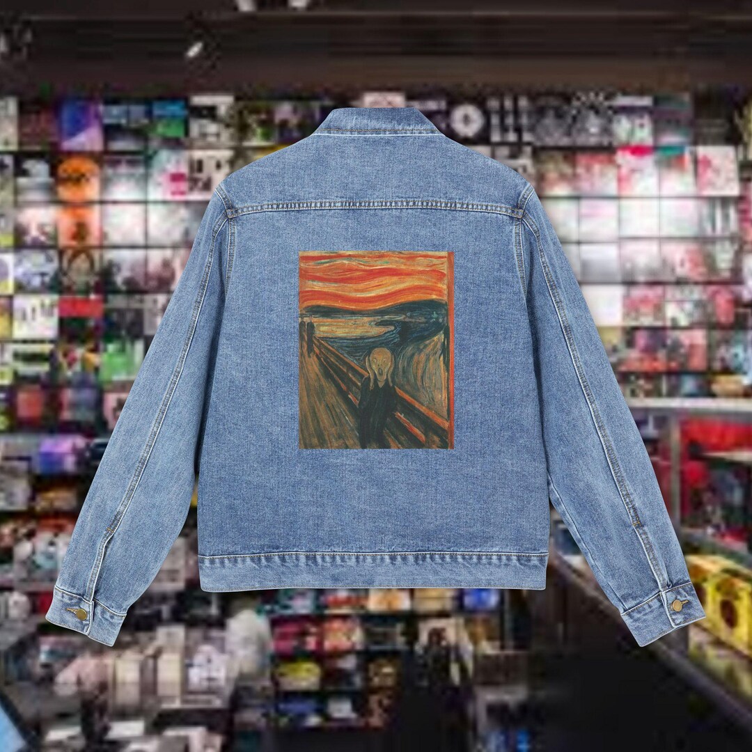 The Scream, Art, Denim Trucker Jacket, Womens Denim Jacket, Denim ...