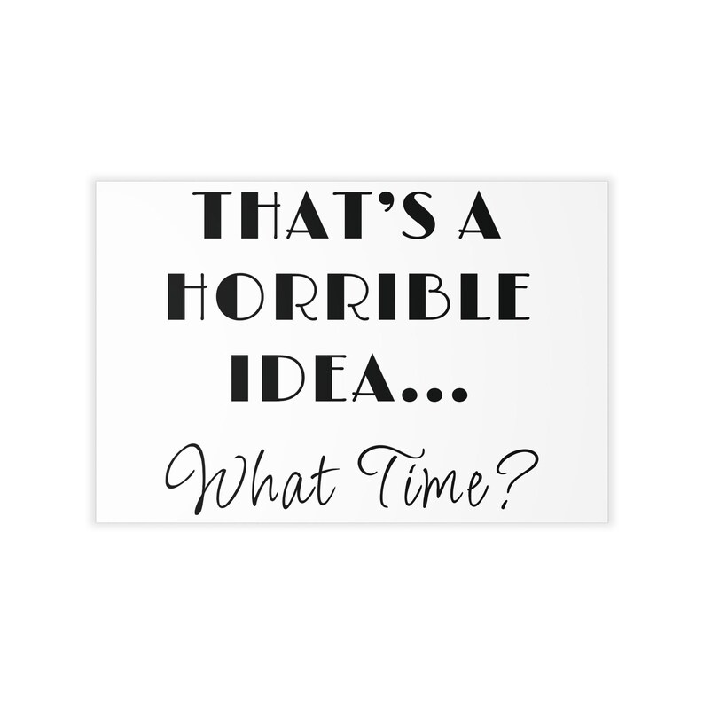Horrible Idea Wall Decal: Funny Bathroom Art, Removable Stickers - Etsy ...